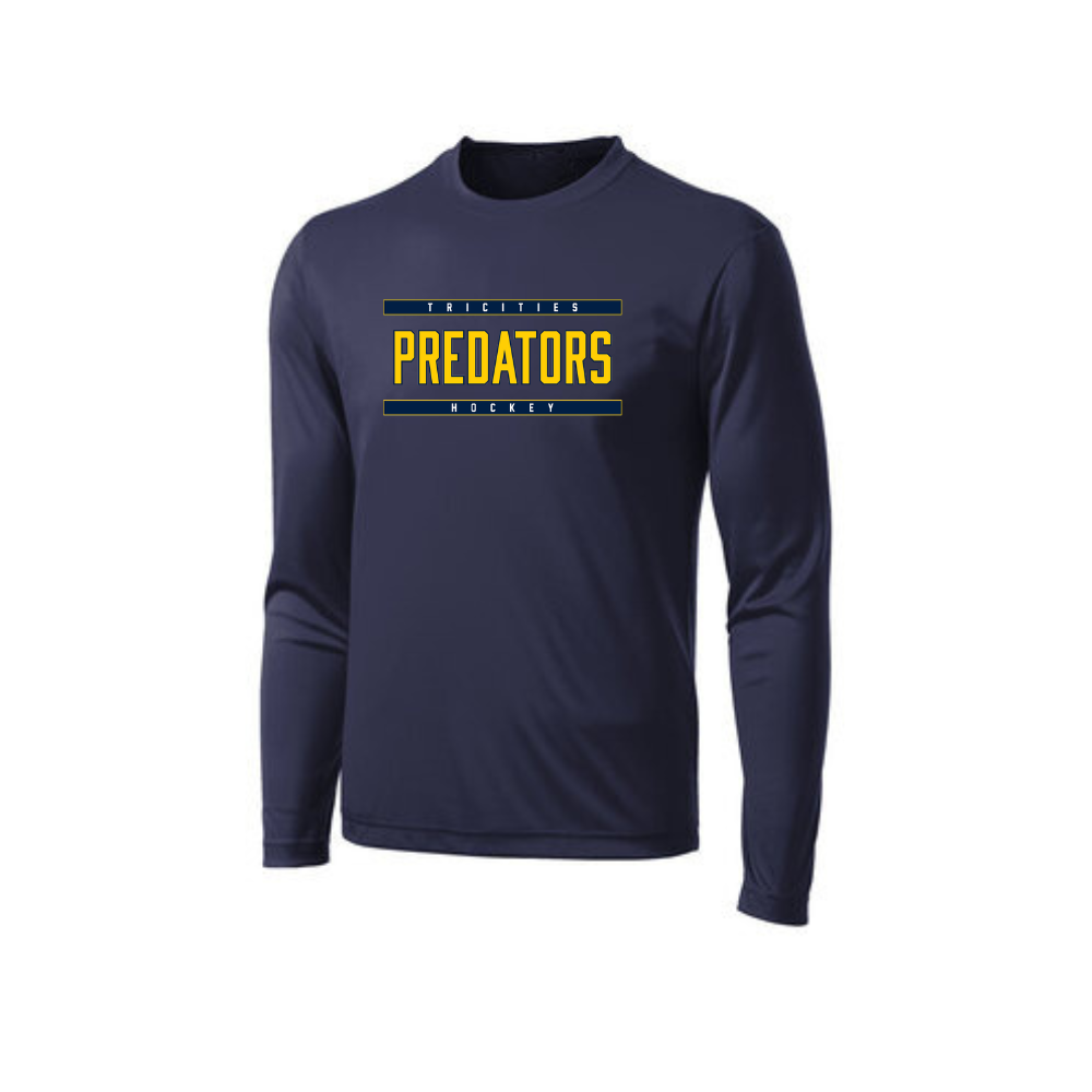 Predators Block Logo Long Sleeve Dryfit - Adult – Real Hip Clothing